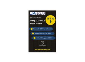 4262411898270 - JA Solar JAM54D40 LB 455W Black Frame – Bifaziale Module