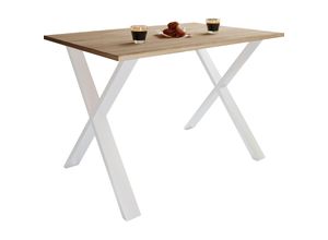 4051814408588 - Holzesstisch H 76 x B 80 x T 80 cm hochwertiges und massives Fußgestell Füße aus Eisen Küchentisch - Xona U