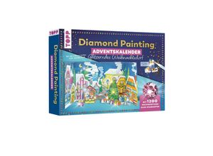 4007742186371 - Hecher Mimi Diamond Painting Adventskalender Glitzerndes Weihnachtsdorf Mit Material und Werkzeug für 24 Aufsteller