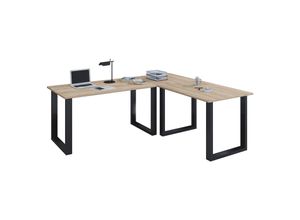 4051814396915 - Holz Schreibtisch Eckschreibtisch schlicht 160x160 L Form links oder rechts Arbeitstisch Platte 50 cm tief Computertisch Büromöbel - Lona U