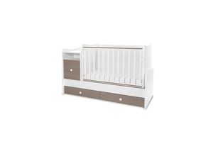 3800166107561 - Babybett Trend Plus 70x160cm Schreibtisch Kinderbett Schubladen Kommode weiß beige