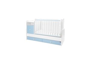 3800166107516 - Babybett Trend Plus 70x160cm Schreibtisch Kinderbett Schubladen Kommode weiß blau