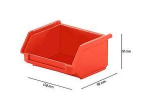 4052941743054 - Sichtlagerkasten SSI Schäfer Serie PROFI LF 110 Polypropylen L 92 x B 100 x H 51 mm 026 l rot