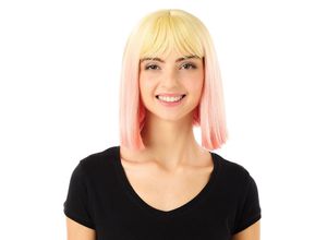4015101106038 - Longbob-Perücke Ombré blond rosa