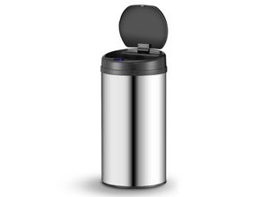 4260565529712 - Automatik Mülleimer mit Sensor 40L - elektrischer Abfalleimer Bewegungssensor automatischer Deckel wasserdicht Klemmring Küche - Silber