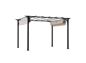 4262376580050 - Sunjoy Pavillon Stahl Pergola GIONA - 277cm x 363cm weiß