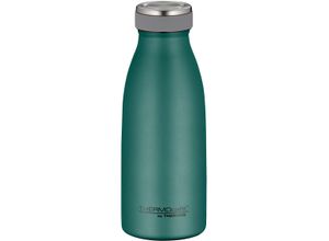 5010576984609 - Isolierflasche THERMOCAFÉ TC BOTTLE aus doppelwandigem Edelstahl spülmaschinenfest moss grün mat H18cm Edelstahl Kunststoff Silikon Trinkflaschen gummierter Drehverschluss absolut dicht bei Kohlensäure