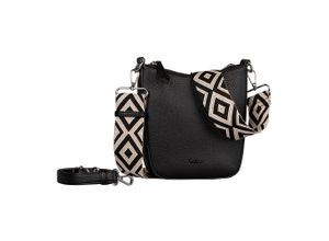 4255619923035 - Umhängetasche GABOR Linda Damen Gr B H T 18cm x 19cm x 5cm schwarz Polyurethan Taschen weiches Kunstleder mit elegantem Schultergurt aus edlem Gewebeband