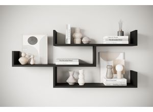 4068223978106 - Wandboard INOSIGN Wandregal Trio schwarz (graphite schwarz matt) B1191cm H55cm T18cm FSC-zertifizierter Holzwerkstoff Regale Hängeregal mit 3 Ablageflächen modernes Design variabel einsetzbar