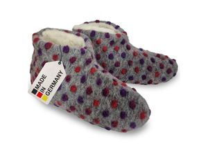4262366132092 - NYVI Bettschuhe IamFlauschi – Kuschelig Warme Hausschuhe aus 100% Reiner Schafwolle Größe44   45 FarbeCozy Silber