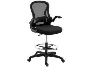4255633515377 - Bürostuhl Ergonomischer Zeichenstuhl mit verstellbarem Fußring Drehstuhl 102-122 cm Höhenverstellbarer Arbeitsstuhl mit Rollen und