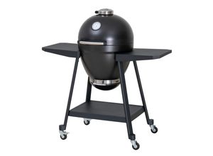 4262376580968 - Sunjoy Eierförmiger Kamado Holzkohle Grill mit Pizzaplatte schwarz