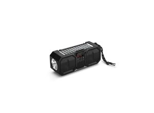 5706751067174 - Notfallradio - Bluetooth-Lautsprecher - Solar-Powerbank - 80W - FM-Radio - Taschenlampe - USB - BTG158 - Schwarz