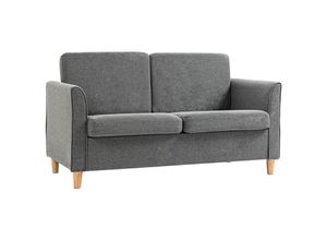 4250871275328 - Doppelsofa mit abnehmbaren Kissen hellgrau 141 x 65 x 78 cm (BxTxH) Stoffsofa Polstersofa Polstermöbel Wohnzimmer