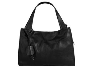 4260543063368 - Shopper CLUTY Damen Gr B H T 40cm x 28cm x 11cm onesize schwarz Leder leicht glänzend unifarben Taschen echt Leder Made in Italy