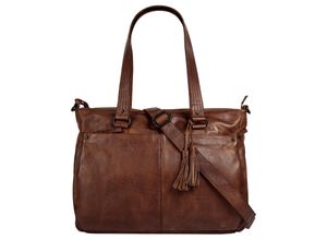 8718749091211 - Shopper SPIKES & SPARROW Damen Gr B H T 41cm x 30cm x 12cm onesize cognac Leder vintage Taschen echt Leder