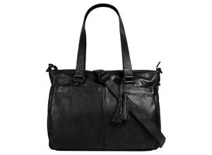 8718749091204 - Shopper SPIKES & SPARROW Damen Gr B H T 41cm x 30cm x 12cm onesize schwarz Leder vintage Taschen echt Leder