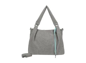 4059065275935 - Henkeltasche FRITZI AUS PREUSSEN Sue03 Suede Jacky Soft Dark Anthra Damen Gr B H T 12cm x 285cm x 37cm stein Lederimitat unifarben Taschen mit abnehmbarer Makramee-Schnur