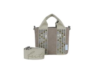 4059065276314 - Schultertasche FRITZI AUS PREUSSEN Fritzi Bini Limited Rivet Damen Gr B H T 20cm x 155cm x 7cm stein Polyurethan (PU) unifarben Taschen mit breitem Webbing-Schulterriemen
