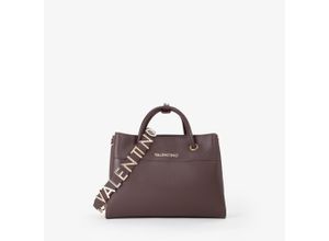 8054942912503 - Shopper VALENTINO BAGS ALEXIA Damen Gr B H T 35cm x 27cm x 14cm dunkelbraun Lederimitat Taschen Damen Umhängetasche Tragetasche Schultertasche mit Logo