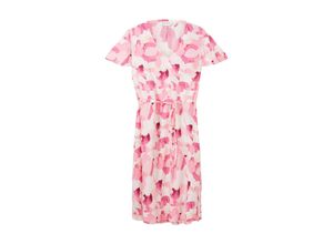 4066887696930 - TOM TAILOR Damen Midi Kleid mit Stoffgürtel rosa Print Gr 36