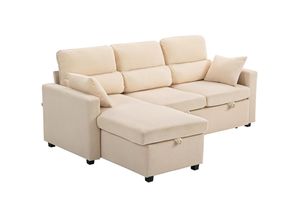 4255826878326 - Sofa mit Schlaffunktion Polyester Stahl