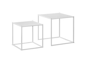 4255633586346 - Couchtisch-Set Stahl