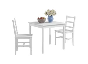 4255633566454 - Homcom - 3er-Set Essgruppe Esstisch mit 2 Stühle Esszimmergruppe für 2 Personen Küchentisch-Set Tischgruppe für Wohnzimmer Küche Platzsparend