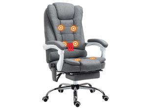 4255633578921 - Bürostuhl mit Massagefunktion Stoff in Samt-Leinen-Optik(100% Polyester) Schaumstoff