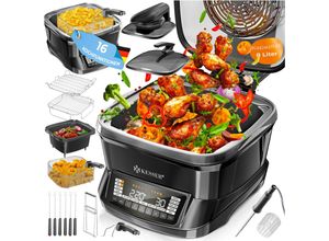 4255598356718 - KESSER® Multikocher Küchengerät 8L & 16 Programme - Grillen Backen Schmoren Dampfgaren mit Vorheiz- & Warmhaltefunktion Schnellkochkopf Heißluftfritteuse Reiskocher Slow Cooker Joghurtbereiter