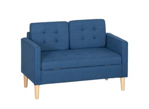 4255826840668 - 2 Sitzer Sofa Samt Eukalyptusholz