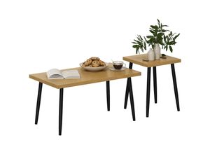 4255826863704 - Couchtisch Set MDF Stahl