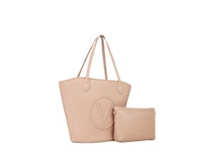 8054942531063 - Shopper VALENTINO BAGS SHOPPING SPECIAL COVENT Damen Gr B H T 55cm x 34cm x 15cm beige Lederimitat Taschen Damen Umhängetasche Tragetasche Handtasche mit großer V-Prägung
