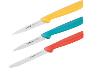 3168430348851 - Messer-Set TEFAL Colorfood für alle täglichen Vorbereitungen bunt (gelb blau orange) Edelstahl Kunststoff Kochmesser-Sets deutscher Edelstahl rostfrei leicht strukturierte Griffe K2733S