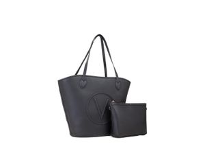 8054942531056 - Shopper VALENTINO BAGS SHOPPING SPECIAL COVENT Damen Gr B H T 55cm x 34cm x 15cm schwarz Lederimitat Taschen Damen Umhängetasche Tragetasche Handtasche mit großer V-Prägung