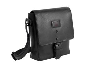 8720791041328 - Schultertasche MUSTANG Natal Damen Gr B H T 17cm x 21cm x 6cm schwarz Leder Taschen Men Umängetasche Businesstasche mit Logo-Aufnäher und Nieten