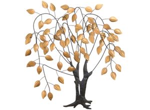 4046884070292 - Wanddekoobjekt Wanddekoration gold (goldfarben) B72cm H80cm T8cm Metall HOFMANN LIVING AND MORE Wanddekoobjekte Baum aus Metall Trauerweide