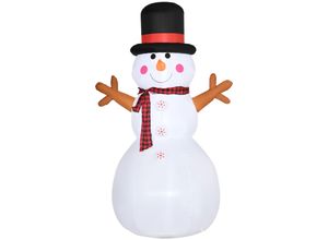 4251774921367 - Weihnachten aufblasbarer Schneemann 182 m Weihnachtsdekoration wetterfest LEDs Polyester 100 x 80 x