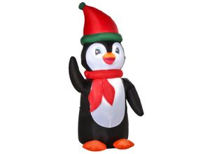 4251774920681 - Aufblasbarer Pinguin mit Beleuchtung bunt 79B x 67T x 155H cm Aufblasbarer Weihnachts-Pinguin Weihnachtsdekoration Weihnachtsfigur