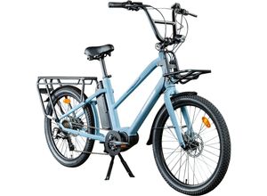4255676606865 - Longtail M400 E Bike Lastenrad bis 180 kg 24 Zoll Elektrofahrrad 160-195 cm Mittelmotor Cargo Elektro Fahrrad 7 Gänge Pedelec