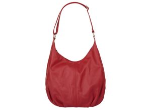 4260543057176 - Shopper CLUTY Damen Gr B H T 31cm x 28cm x 7cm onesize rot Leder leicht glänzend unifarben Taschen echt Leder Made in Italy