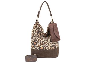 4059065274822 - Henkeltasche FRITZI AUS PREUSSEN Izzy07 Leo Camel Damen Gr B H T 17cm x 37cm x 27cm braun (beige braun) Baumwolle Taschen aus robustem Canvas