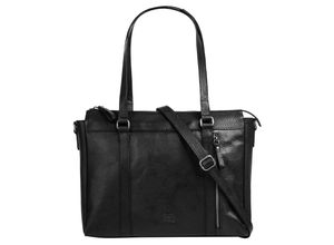 4022581333885 - Shopper BODENSCHATZ Damen Gr B H T 33cm x 28cm x 7cm onesize schwarz Leder leicht glänzend unifarben Taschen echt Leder