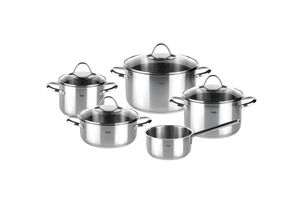 4009209299518 - Kochtopfset Paris  Silber  Metall  5-teilig  16 cm2024 cm16 cm  rund  backofengeeignet rostfrei  Kochen Töpfe Topfsets