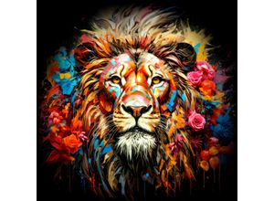 4019449522802 - Glasbild COLORFUL LION HEAD