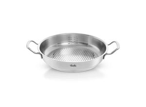 4009209379982 - Servierpfanne FISSLER ORIGINAL-PROFI COLLECTION (ohne Deckel) Pfannen Gr Ø 28 cm silberfarben Servierpfannen mit breitem Schüttrand Kaltmetallgriffen Made in Germany Induktion