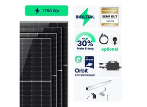 4262449329449 - priwatt Balkonkraftwerk - 4 Solarmodule - 1780 Wp - Schr