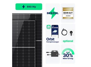 4262449329142 - priwatt Balkonkraftwerk - 2 Solarmodule - 890 Wp - ohne Halterung - 10 m