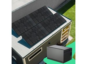 4262449329562 - priwatt Balkonkraftwerk - 4 Solarmodule - 1800 Wp - Flachdach Garten - Avocado Orbit M - 211 kWh