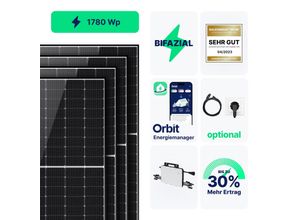 4262449329180 - priwatt Balkonkraftwerk - 4 Solarmodule - 1780 Wp - ohne Halterung - ohne Anschlusskabel